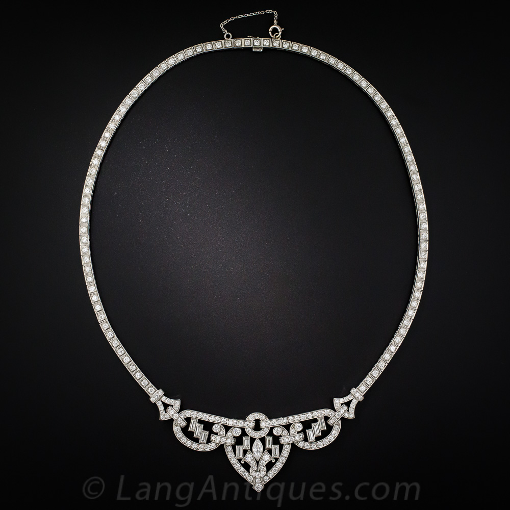 Art Deco Diamond and Platinum Necklace