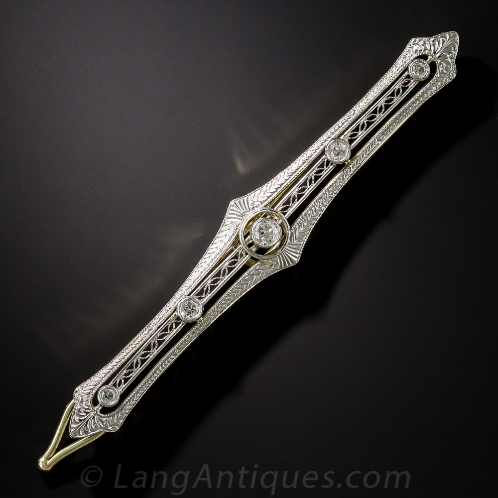 Art Deco Diamond Bar Barrette