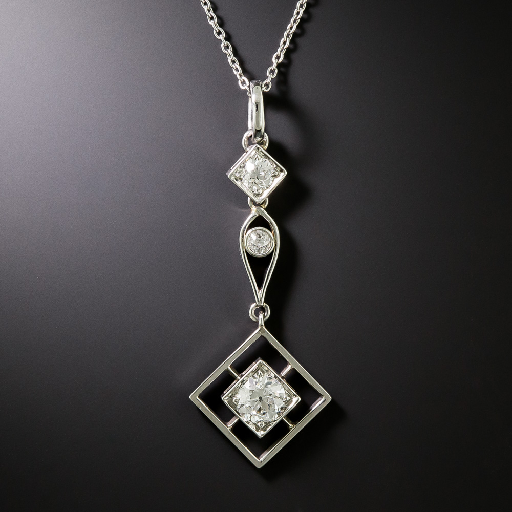 Art Deco Diamond Dangle Pendant