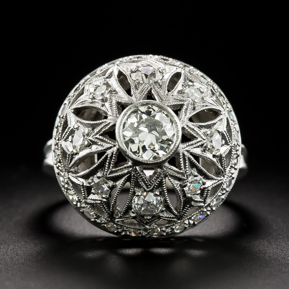 Art Deco Diamond Dome Cocktail Ring