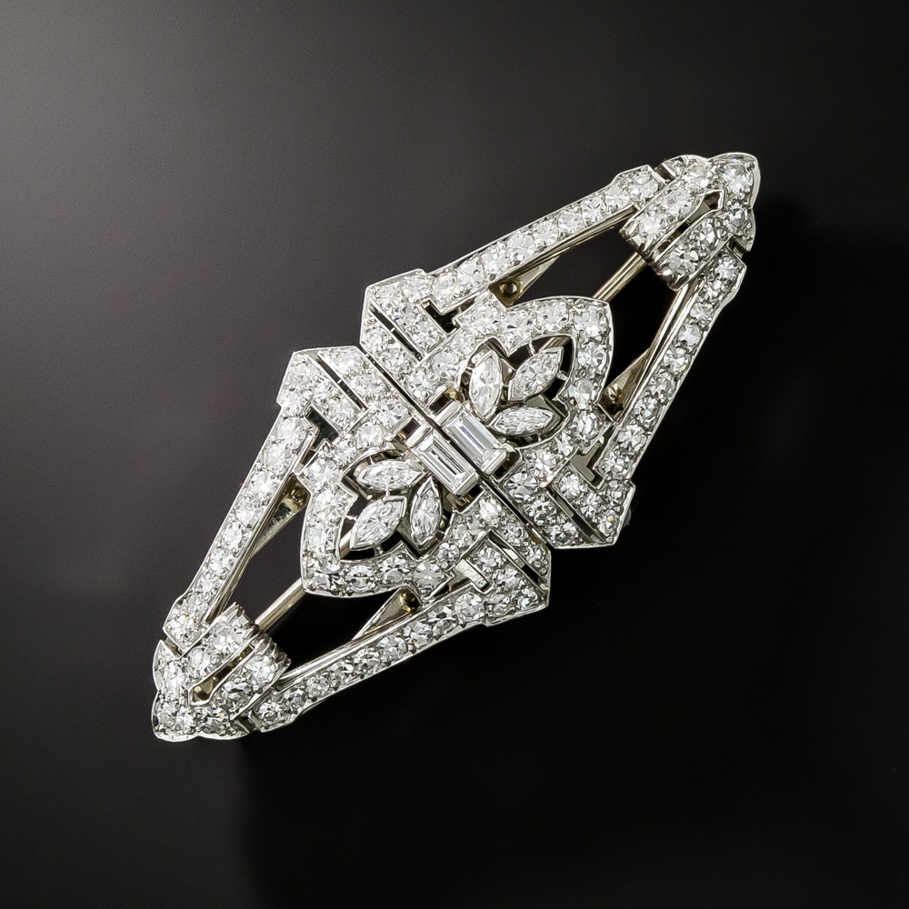 Art Deco Diamond Dress Clips/Brooch