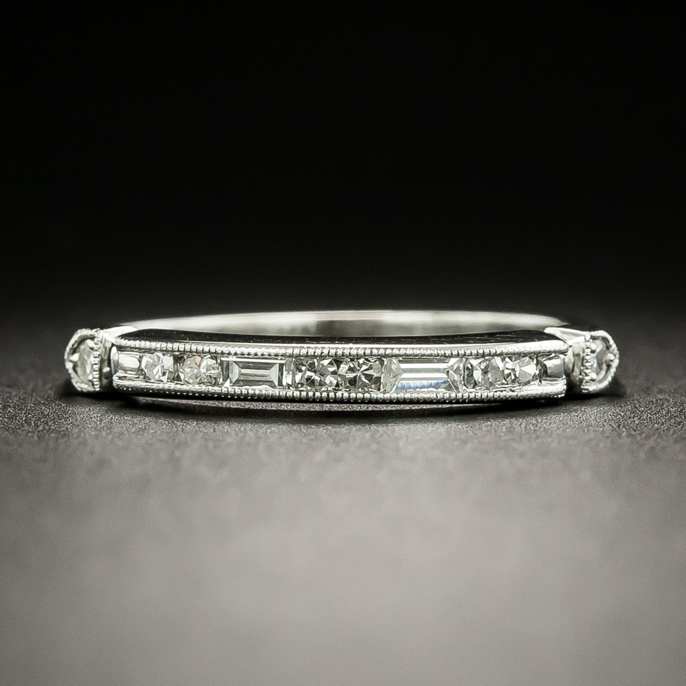 Art Deco Diamond Wedding Band by Granat Brothers