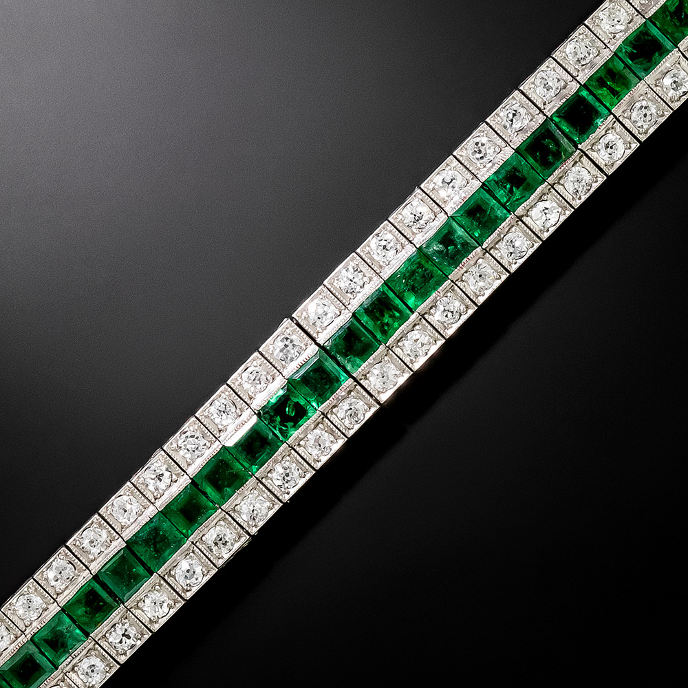 Art deco emerald bracelet store