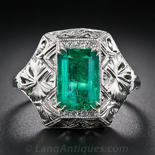 Art Deco Emerald Ring
