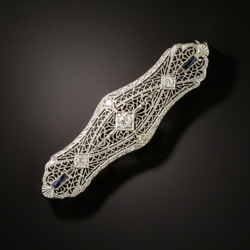 Art Deco Filigree Bar Pin