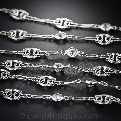 Art Deco Platinum and Diamond Chain