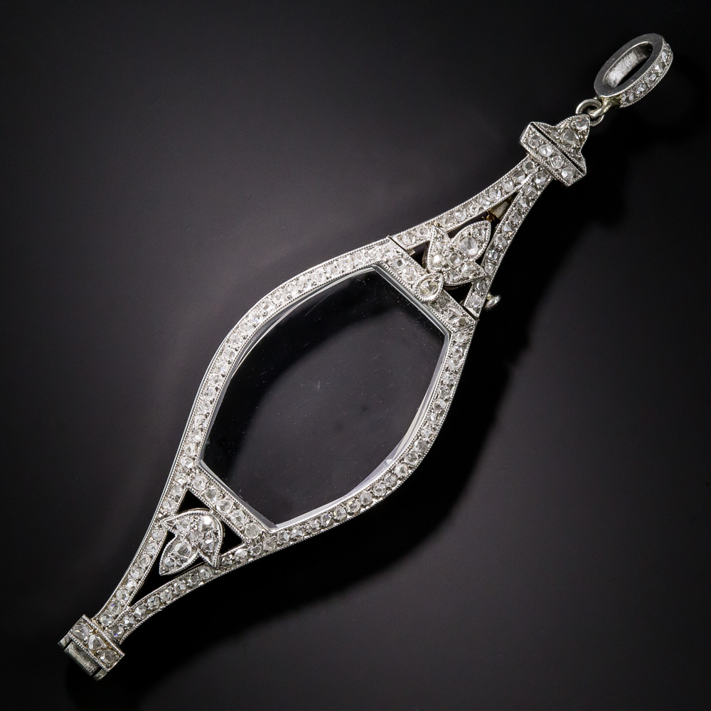 Art Deco Platinum and Diamond Lorgnette
