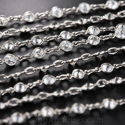 Art Deco Platinum Diamond Chain