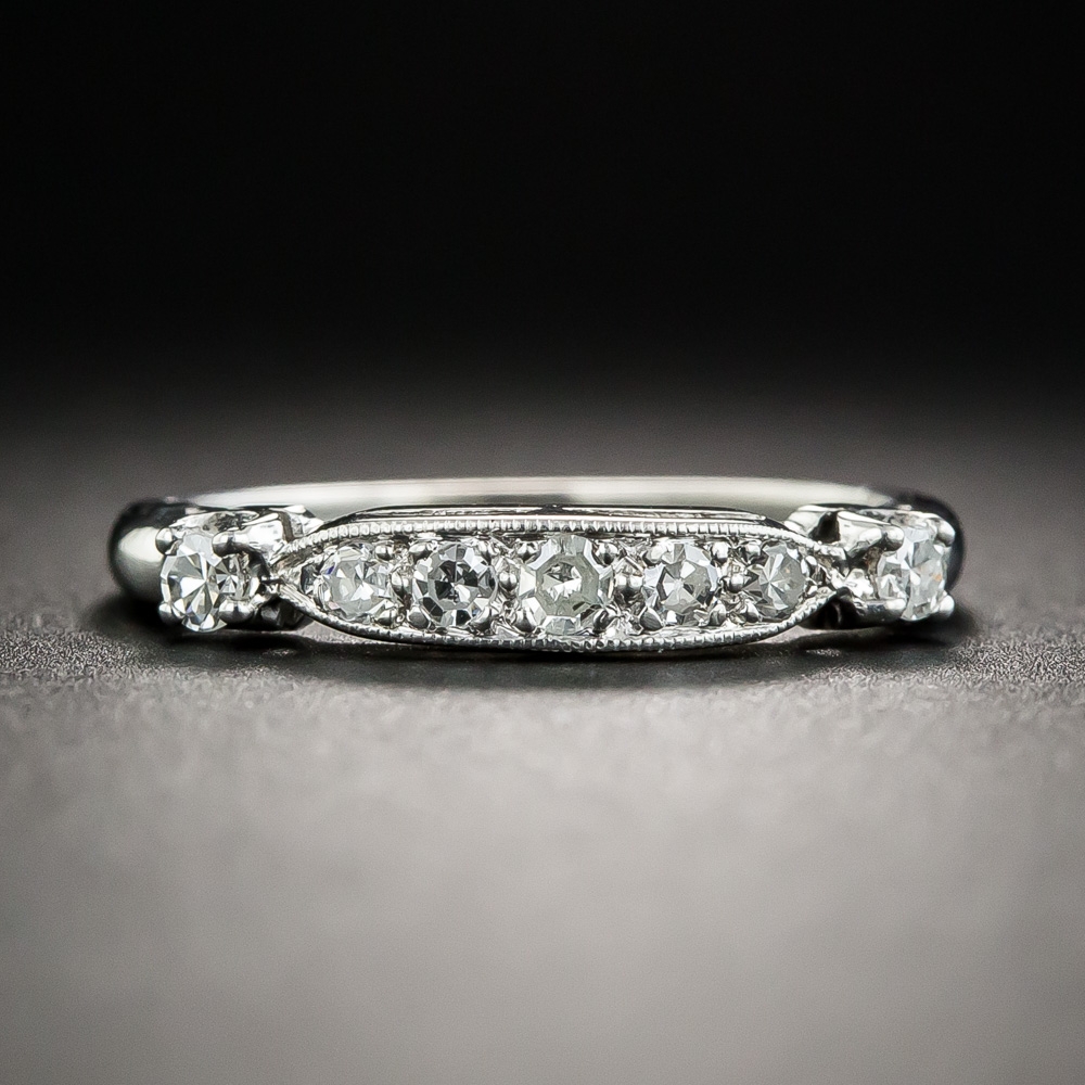 Art Deco Platinum Diamond Wedding Band