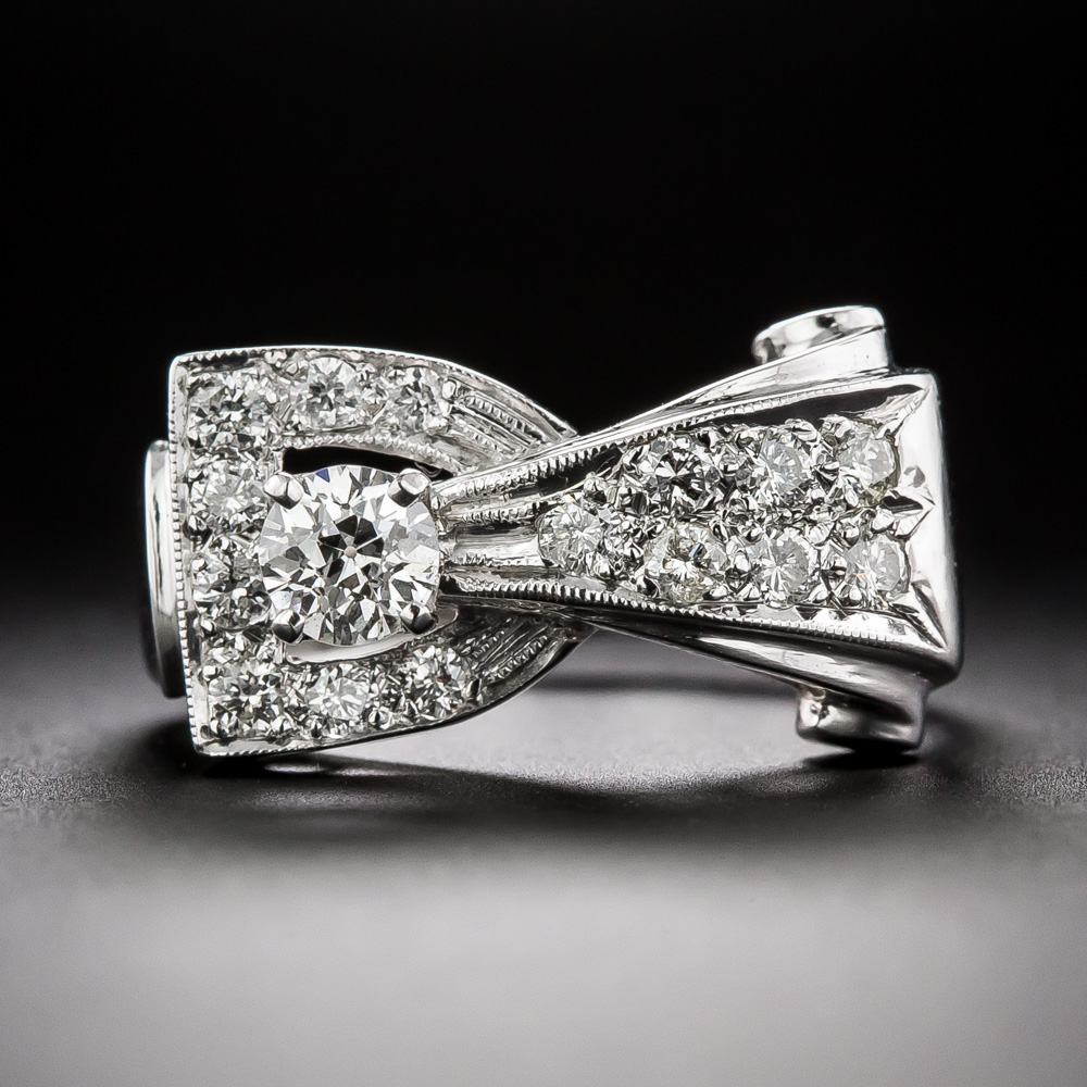 Art Deco/Retro Diamond Stirrup Style Ring