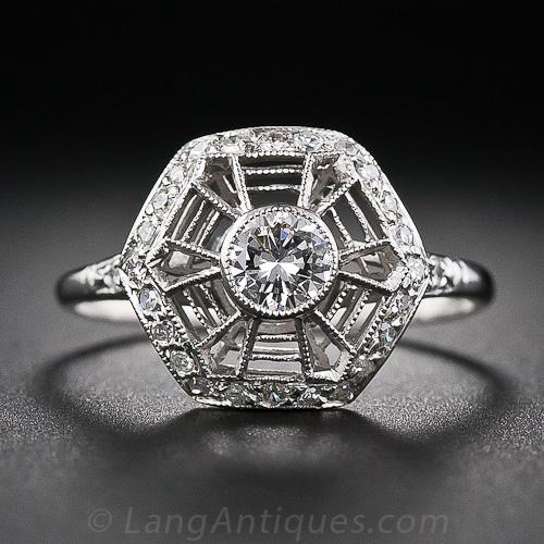 Art Deco Spider Web Diamond Ring