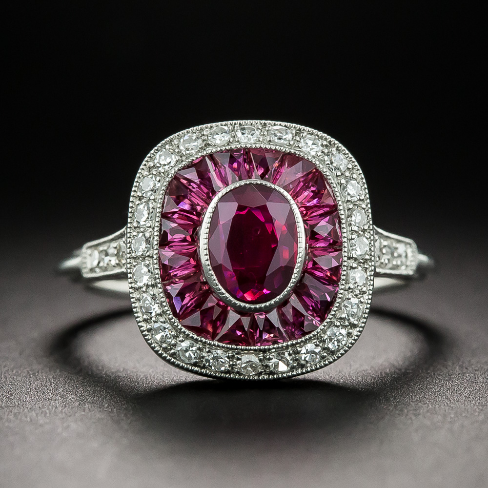 Art Deco-Style Ruby And Diamond Ring