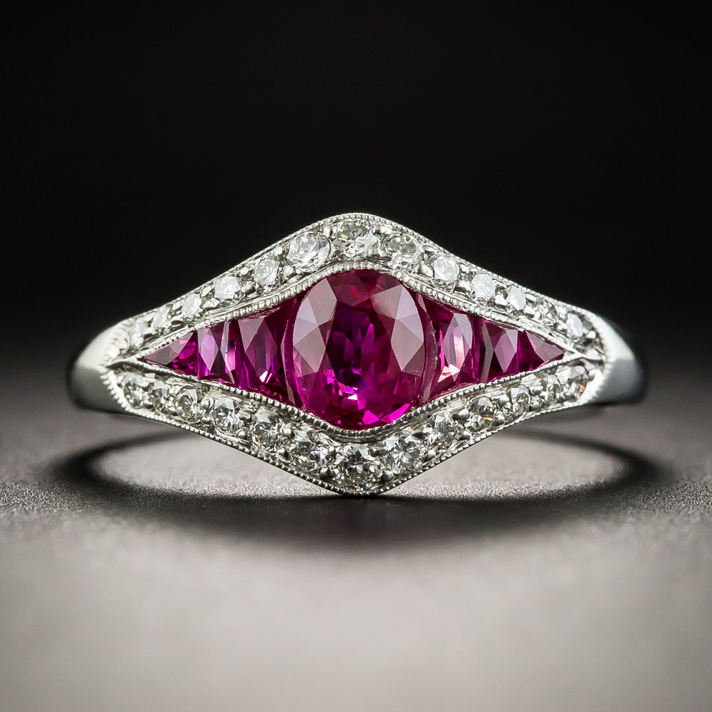 Art Deco Style Ruby Diamond Ring