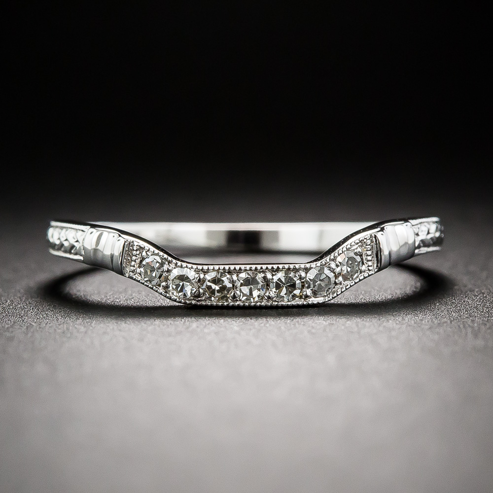 Art Deco Style Square Contour Wedding Band