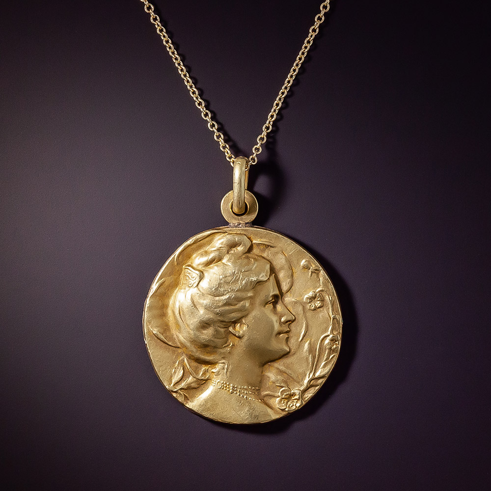 Art Nouveau Portrait Pendant, c.1915