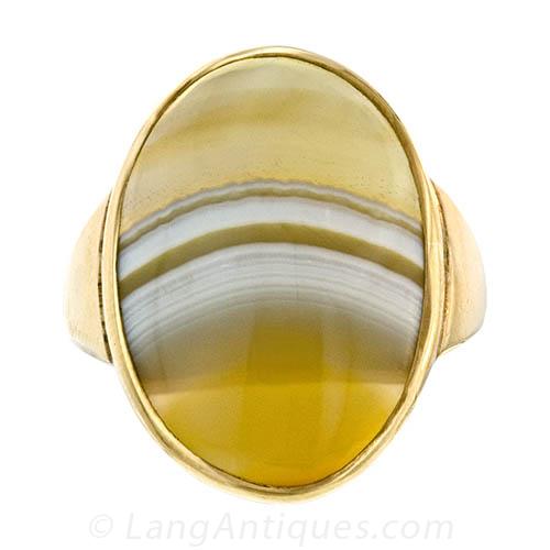 Artistic Banded Agate Ring