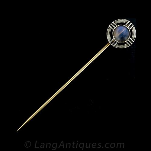 Arts and Crafts Moonstone Stick Pin