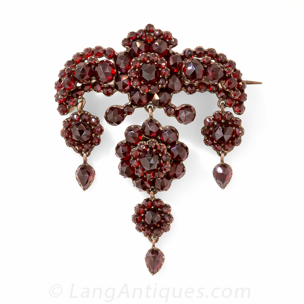 Bohemian Garnet Chandelier Brooch