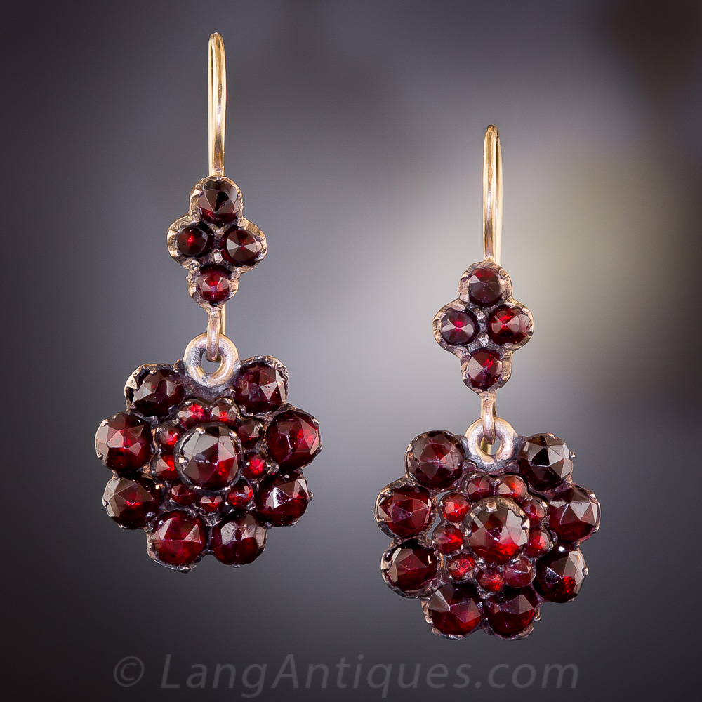 Bohemian Garnet Drop Earrings