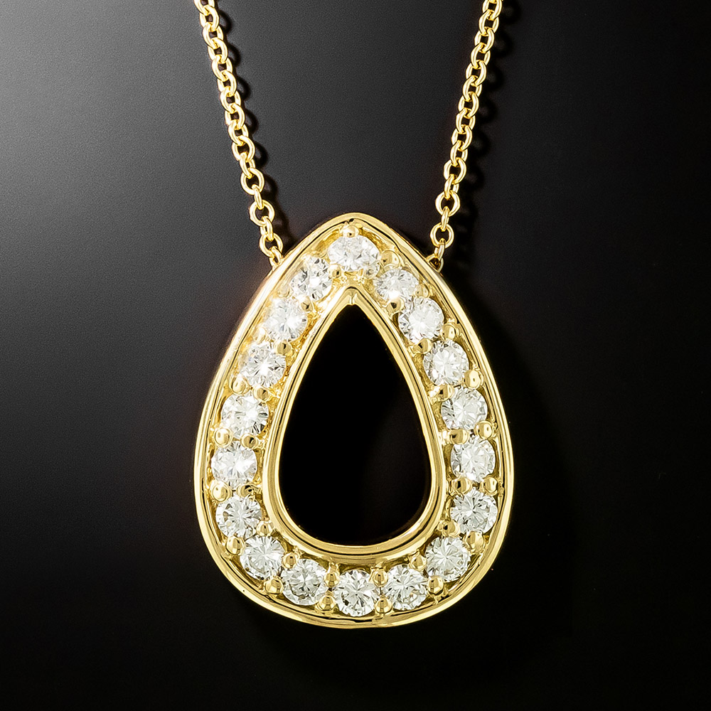 Bold Pear-Shaped Diamond Pendant