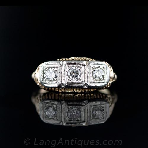 Bright, Beautiful Three-Stone Diamond Ring