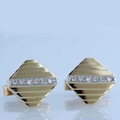 Contemporary Diamond Set Cufflinks