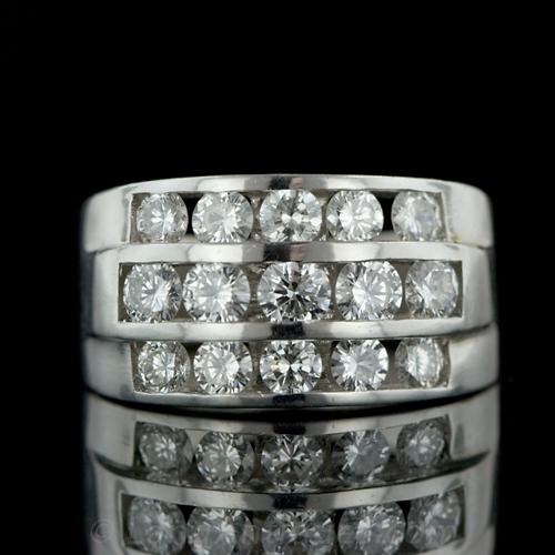 Contemporary Wide Diamond Band