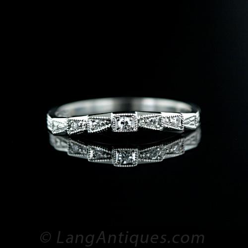 Contoured Diamond Wedding Band