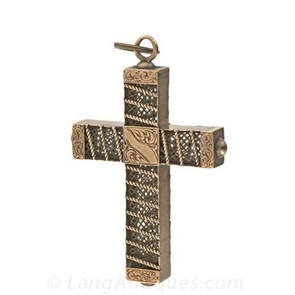 Victorian Cross with Woven Hair