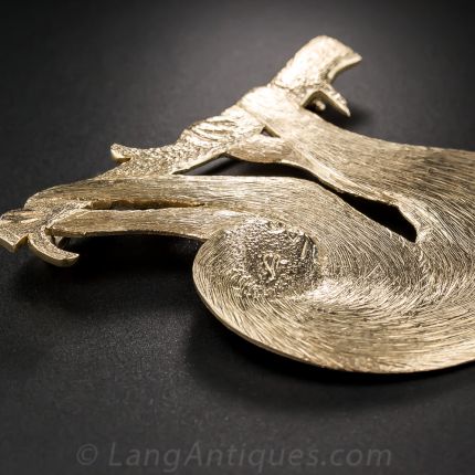 14K Yellow Gold Sloth Brooch