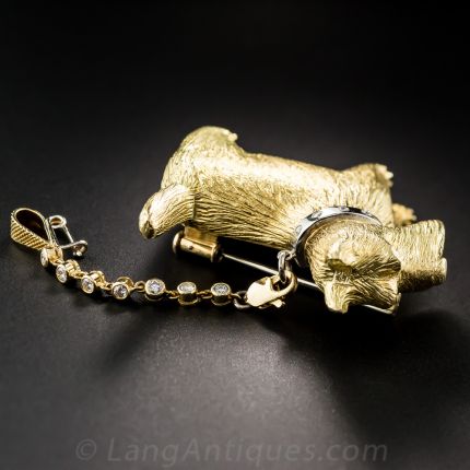 18K and Diamond 'Scotty' Brooch by E. Wolfe & Co of Hatton Garden, England