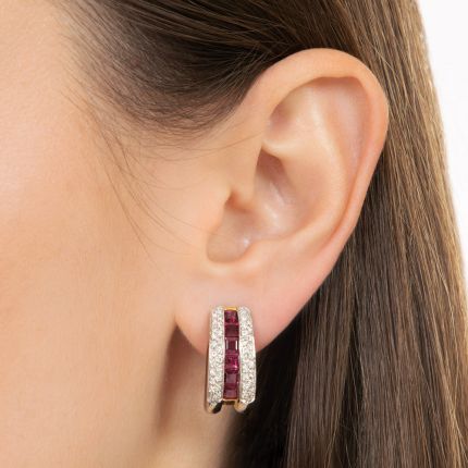 Ruby and Diamond Earrings by Craig Drake