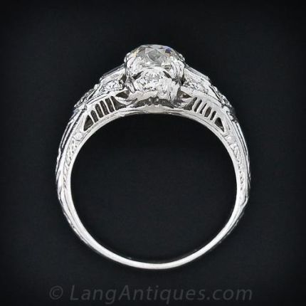 .80 Carat Platinum Diamond Art Deco Engagement Ring
