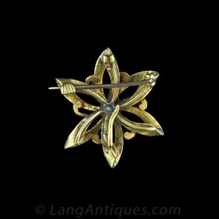 Antique Enamel and Diamond Pinwheel Pin