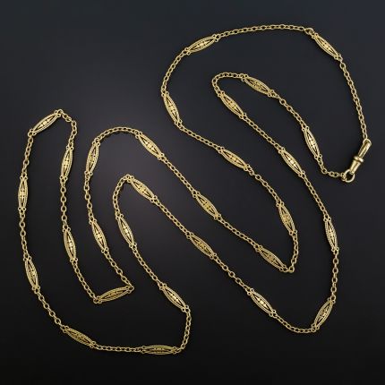Antique French 50 Inch Long Chain
