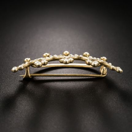 Antique Seed Pearl Crown Pin