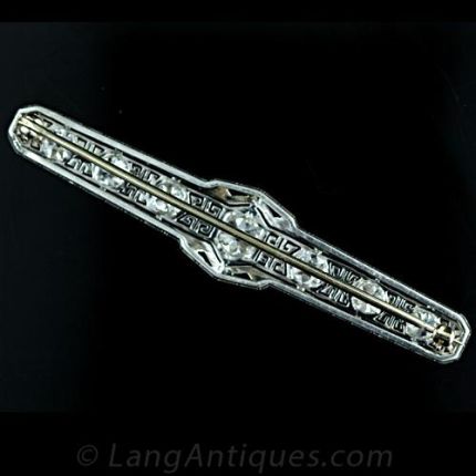 Art Deco Diamond Bar Pin