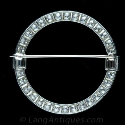 Art Deco Diamond Circle Pin