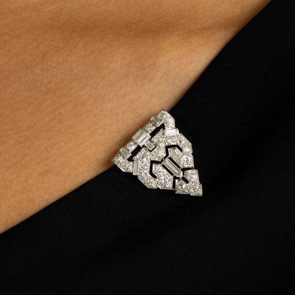 Art Deco Diamond Dress Clips