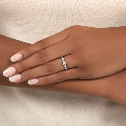 Art Deco Petite .10 Carat Diamond Engagement Ring