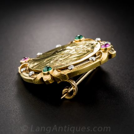 Art Nouveau Portrait Pin