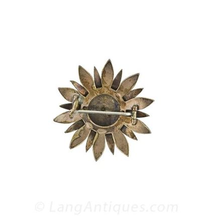 Bohemian Garnet Flower Pin
