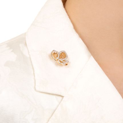 Contemporary Diamond Butterfly in Motion Pendant/Brooch