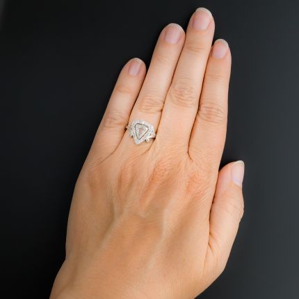 Edwardian Trillion-Cut Diamond Engagement Ring