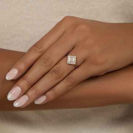 English Edwardian Petite Lozenge-Shaped Diamond Ring