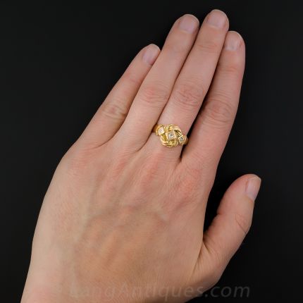 English Victorian Diamond Knot Ring