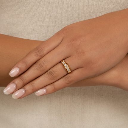 English Victorian Five-Stone Diamond Ring