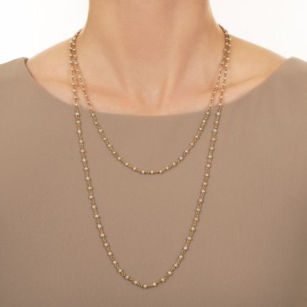 English Victorian Long Natural Pearl Chain