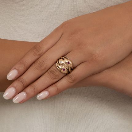 English Victorian Triple Snake Ring