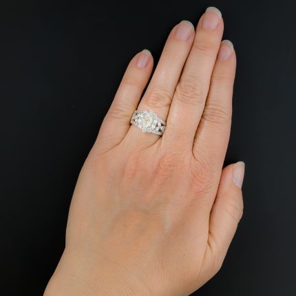 Estate 1.11 Carat Oval-Cut Diamond Engagement Ring
